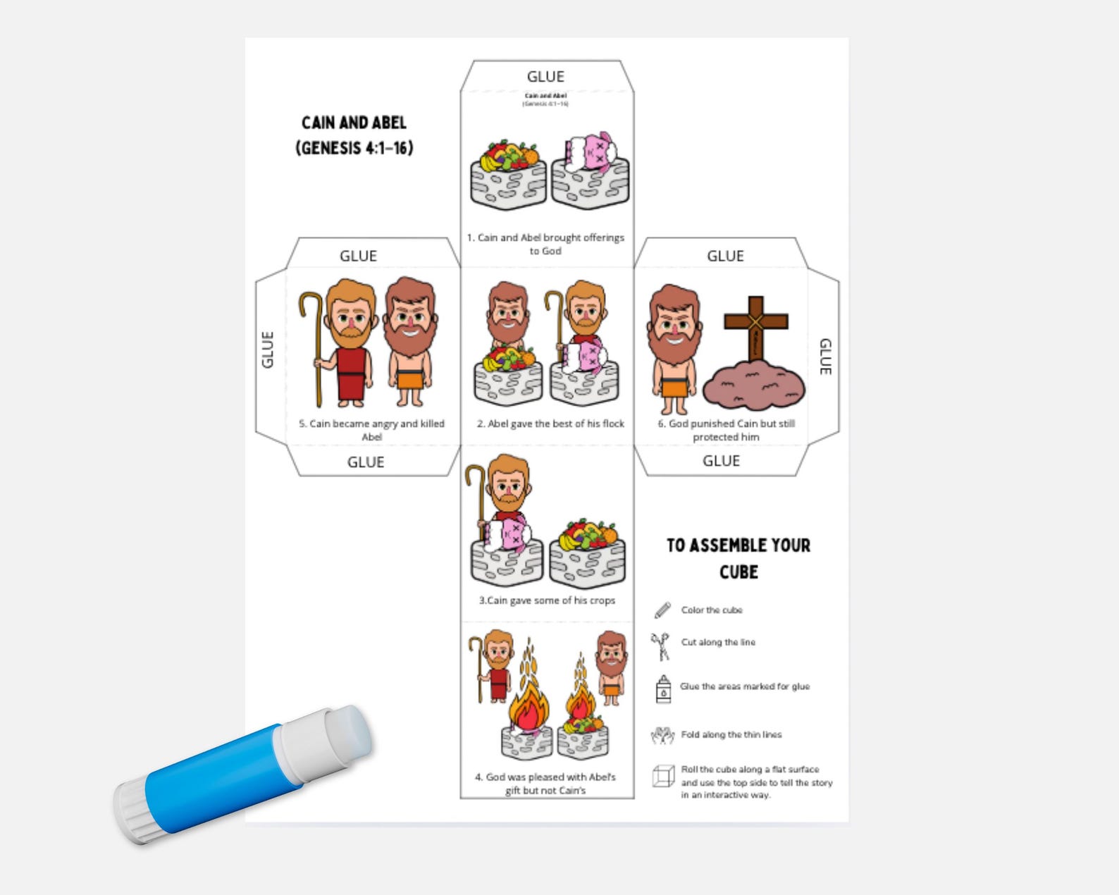 Cain and Abel Bible Craft for Kids – Genesis 4:1–16 Printable for ...