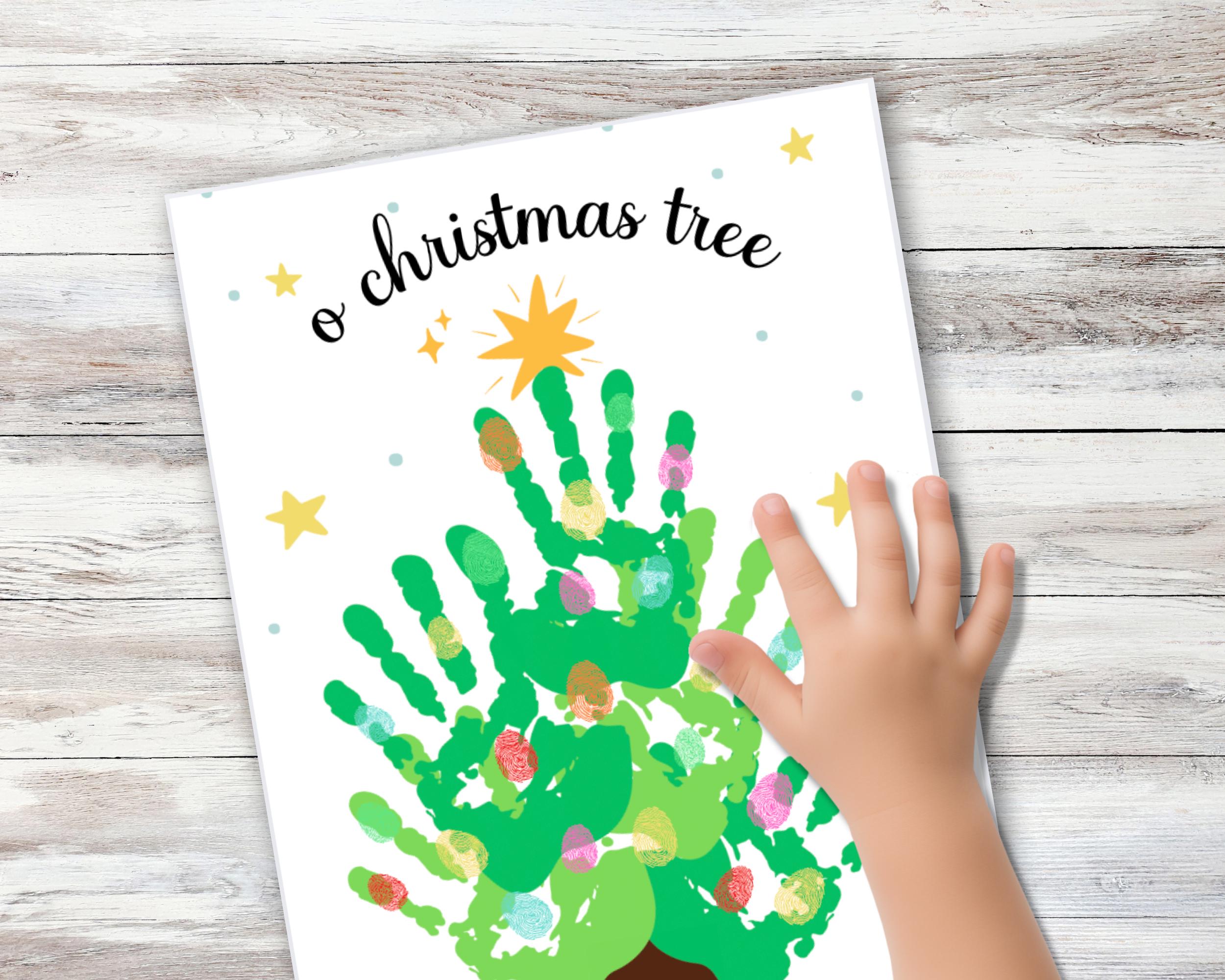 O Christmas Tree Handprint Craft | Christmas Keepsake Printable for ...