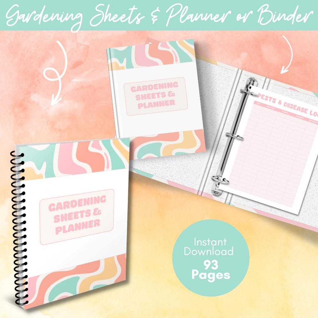Gardening Sheets & Planner | 93 Printable Pages | Garden Planner PDF ...