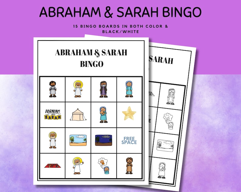 Bible Bingo Set for Kids Bible Story Activity, Old Testament Bible ...