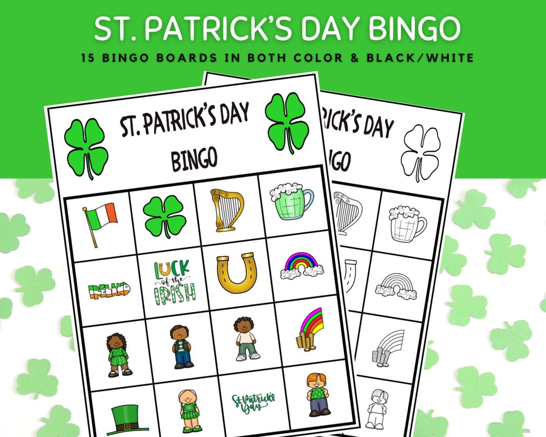 St. Patrick's Day Bingo, 15 St. Patrick's Day Bingo Cards, St Patrick ...
