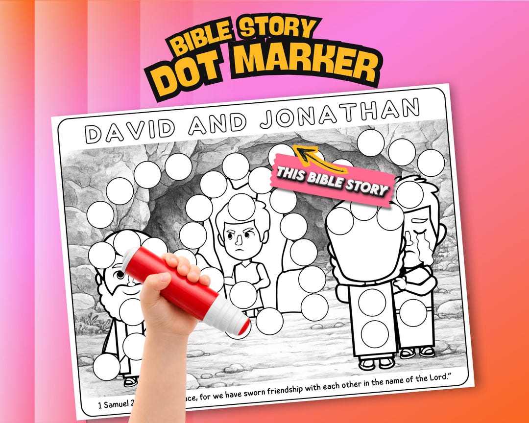 David and Jonathan Bible Dot Marker Activity | 1 Samuel 20:42 ...