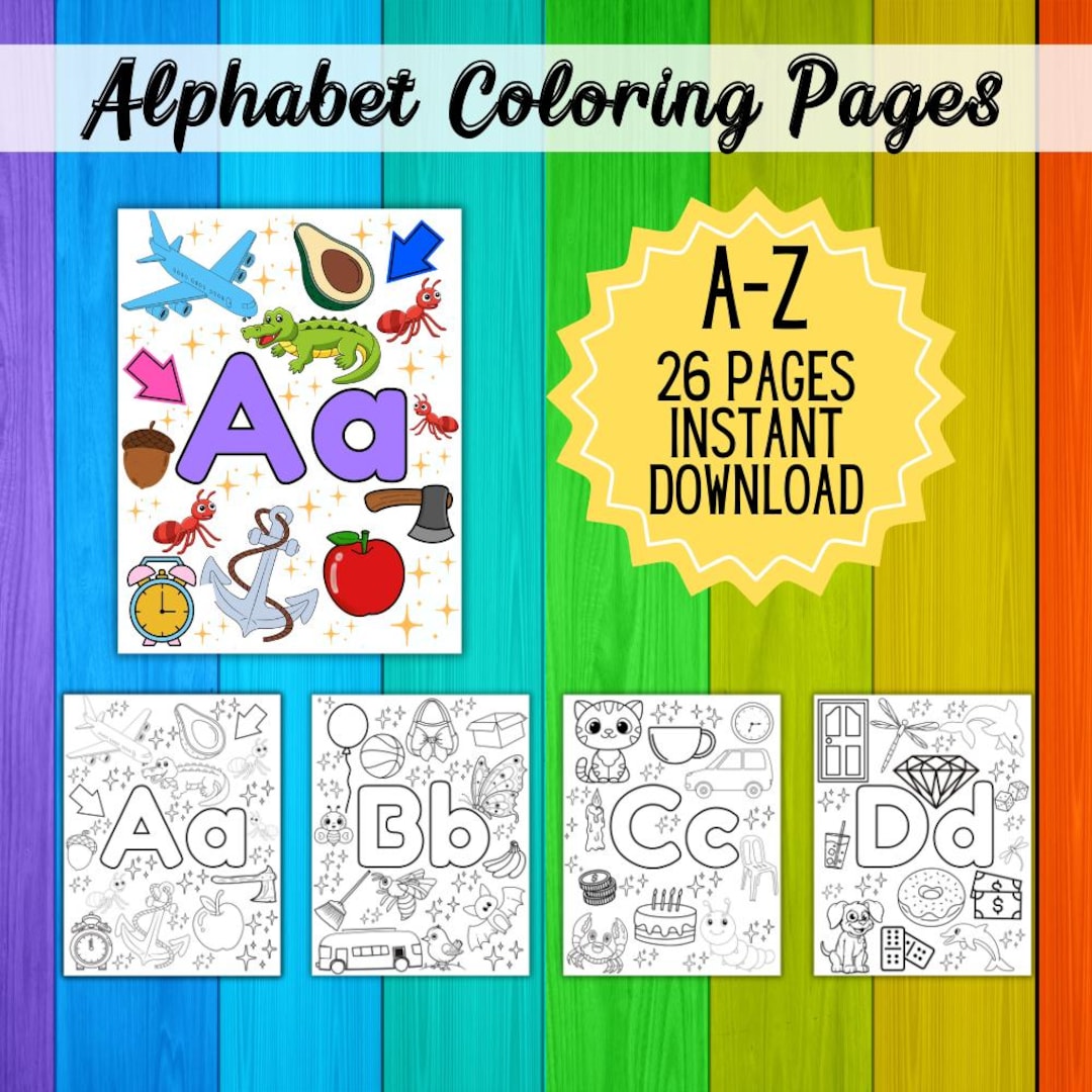Alphabet Coloring Pages | 26 Printable Sheets | A-Z Coloring Book ...
