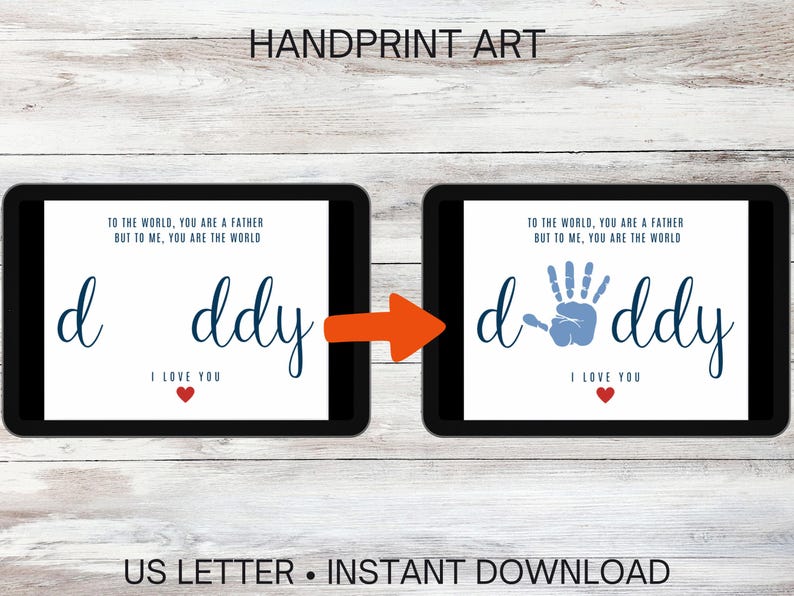 Dad Handprint Craft, Father's Day Handprint, Dad Birthday Keepsake ...