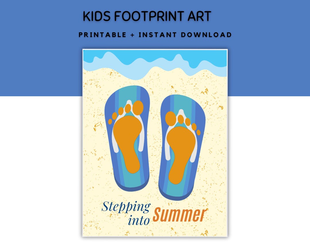 Summer Footprint Art, Summer Preschool Activity, Craft for Toddlers ...