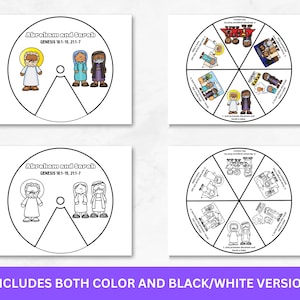 Abraham and Sarah Bible Story Wheel | Genesis 18 & 21 Printable for ...