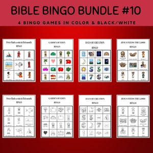 Bible Bingo Set for Kids Bible Story Activity, Old Testament Bible ...