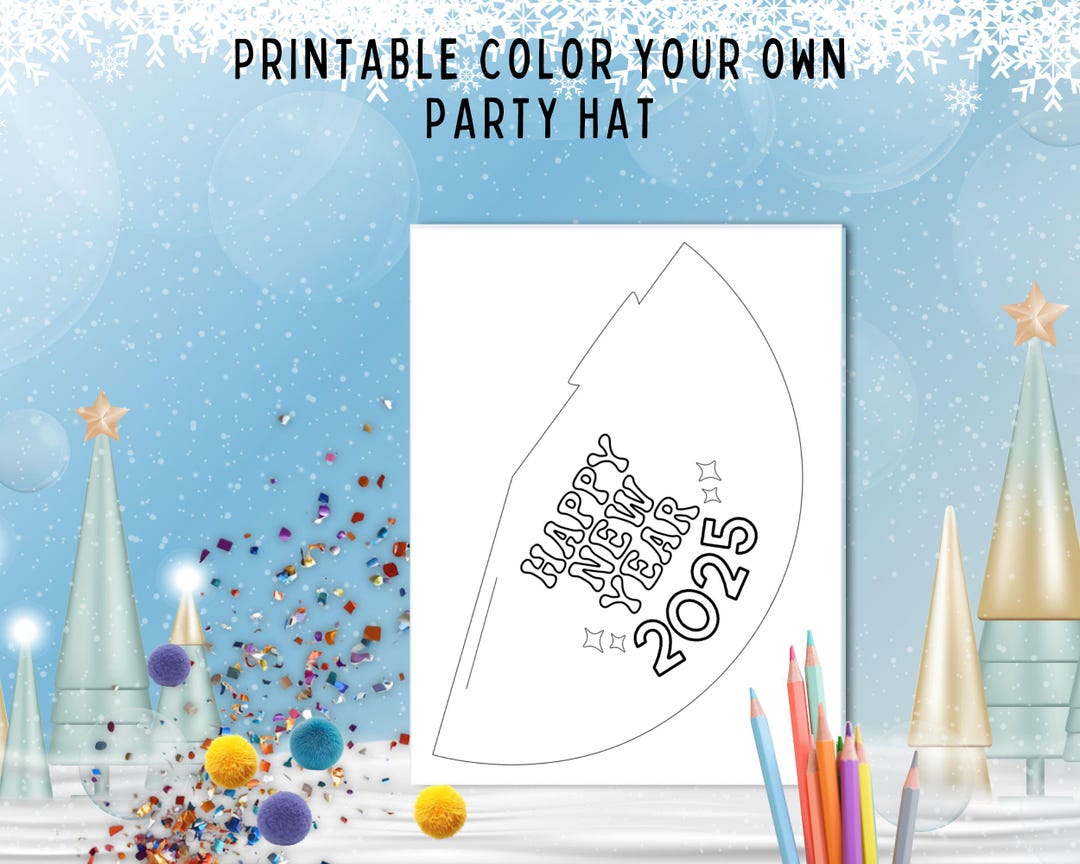 2025 New Year's Eve Paper Hats, Happy New Year Party Hat Crown, Holiday ...