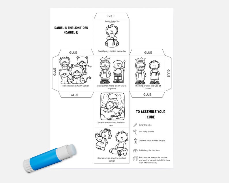 Daniel and the Lions' Den Bible Story Cube | Daniel 6 | Printable Kids ...