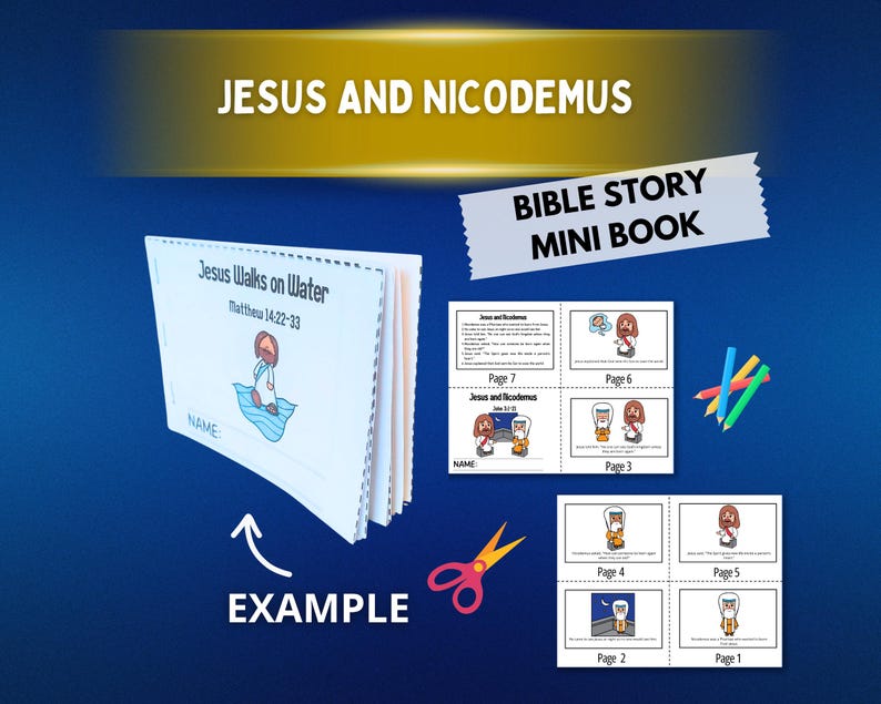 Jesus and Nicodemus Coloring Craft & Mini Book John 3:1-21 | Nicodemus ...