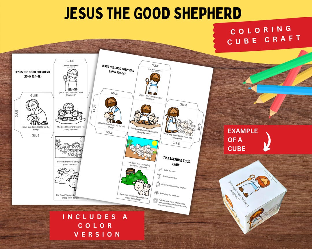 Jesus the Good Shepherd Bible Story Cube | Printable Craft for Kids ...