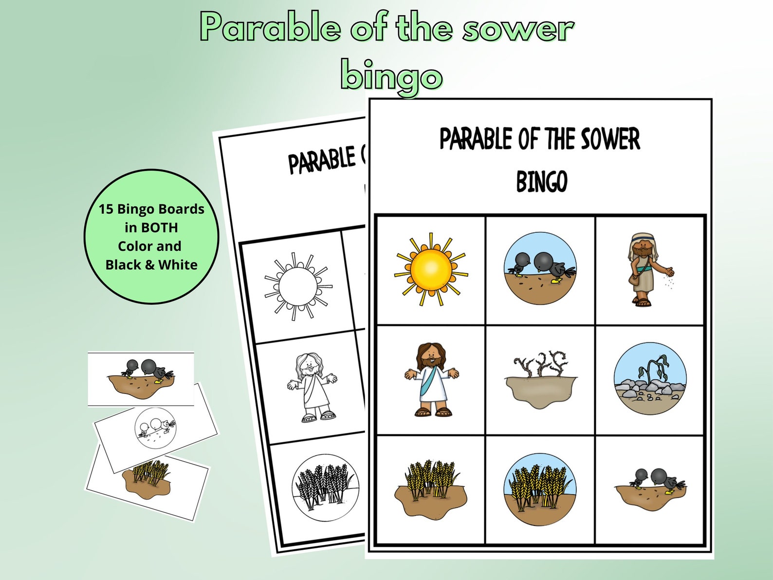 Parable of the Sower Bingo Bingo Set for Kids, Parable of the Sower ...