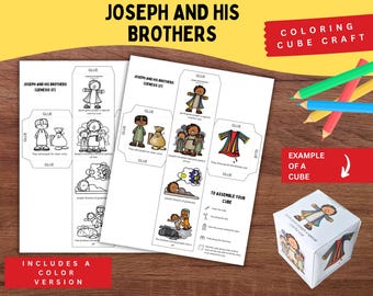 Joseph and His Brothers Bible Story Cube | Printable Craft for Kids ...