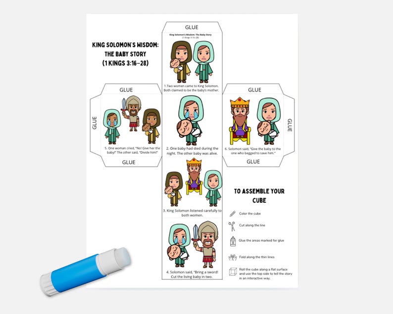 King Solomon’s Wisdom Bible Coloring Cube – Printable for Kids ...