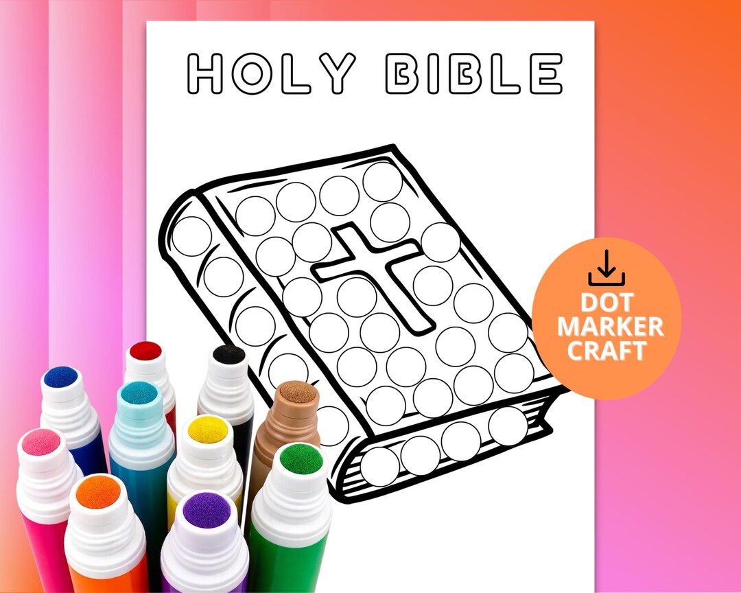 Christian Bible Dot Marker Coloring Page – Holy Bible Preschool ...