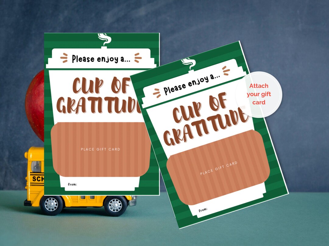 Teacher Coffee Gift Card Holder, End of School Year Teacher Gift Card ...
