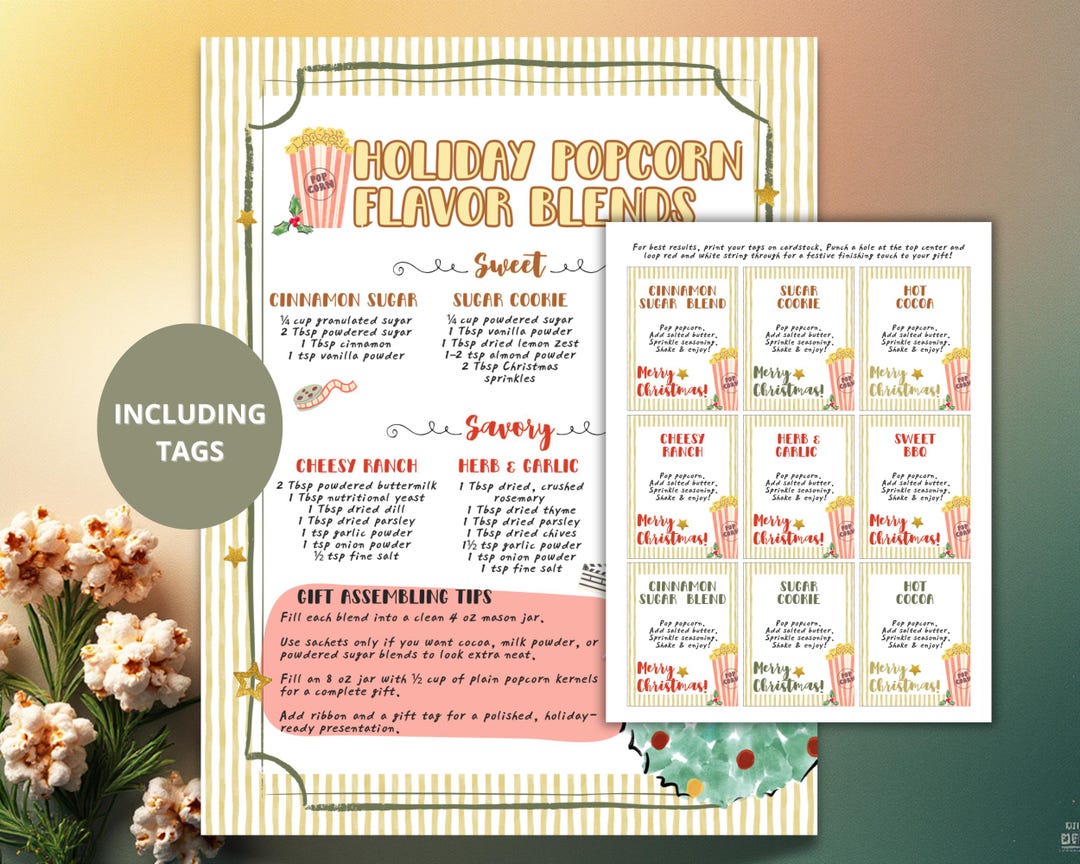 Holiday Popcorn Flavor Blends Recipe Sheet With Sweet & Savory ...