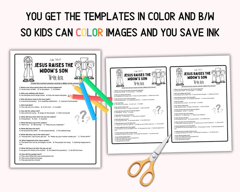 Jesus Raises the Widow’s Son Bible Trivia Game | Miracle at Nain Lesson ...