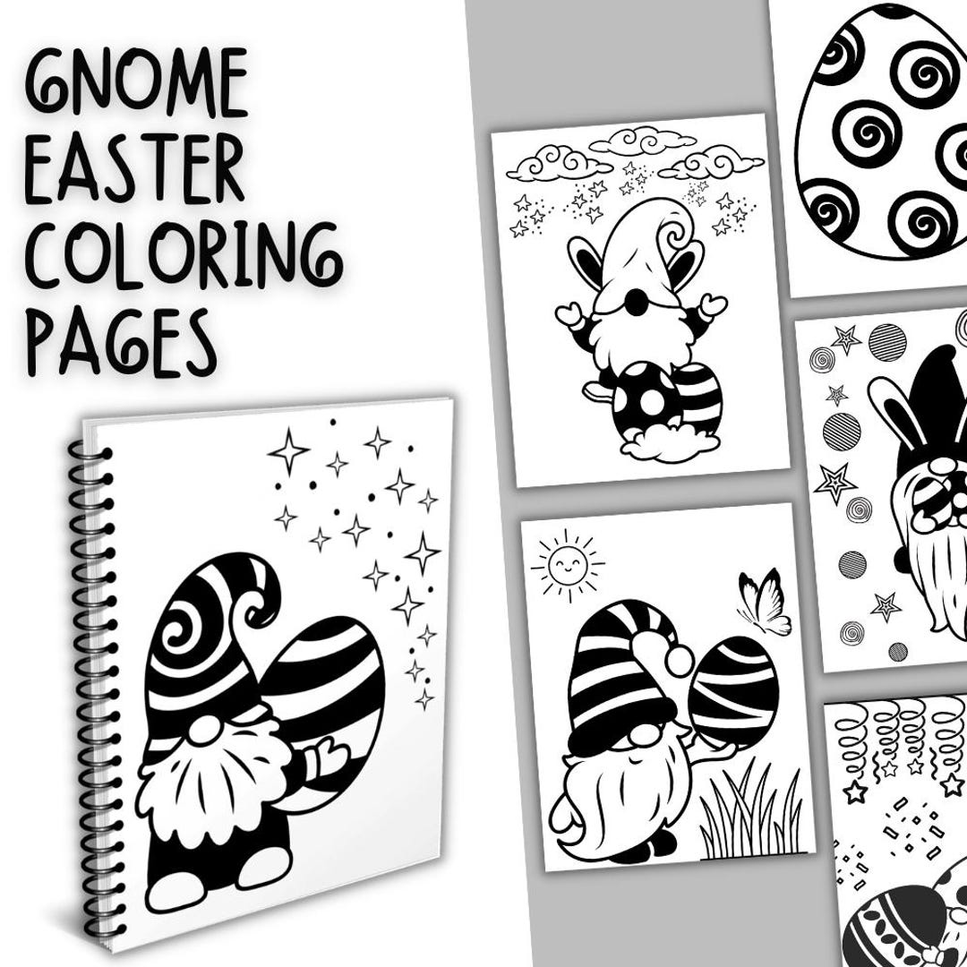 17 Pages Gnome Easter Coloring Pages, Coloring Activities, Easter ...