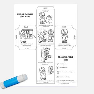 Jesus and Zacchaeus Bible Story Cube | Printable Craft for Kids | Luke ...