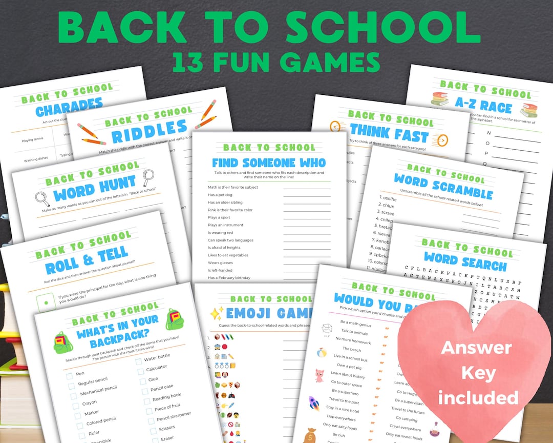 Back to School Games for Kids | 13 Fun First Week of School Activities ...