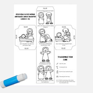 Jesus Raises Jairus' Daughter Bible Story Cube | Printable Craft for ...