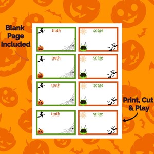 Spooky Halloween Truth or Dare: Printable Party Game Cards for Kids ...
