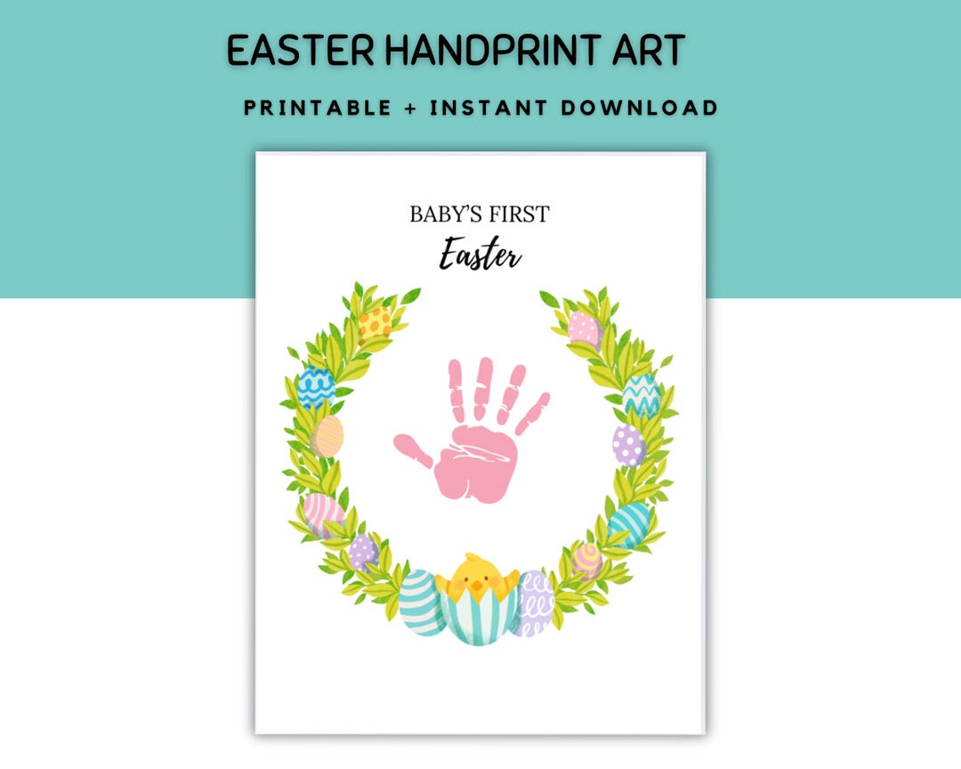 Baby's 1st Easter Handprint Art, Happy Easter Handprint Art , Easter ...