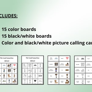 The Good Samaritan Bingo Set for Kids, the Good Samaritan Bible Bingo L ...