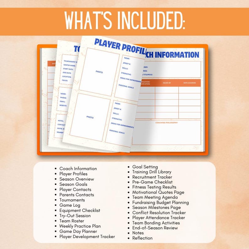 Coach Planner or Binder | Printable | Instant Download | Sports Team ...