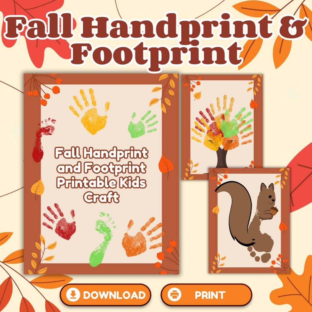 Fall Handprint & Footprint Craft | Printable Autumn Kids Activities ...