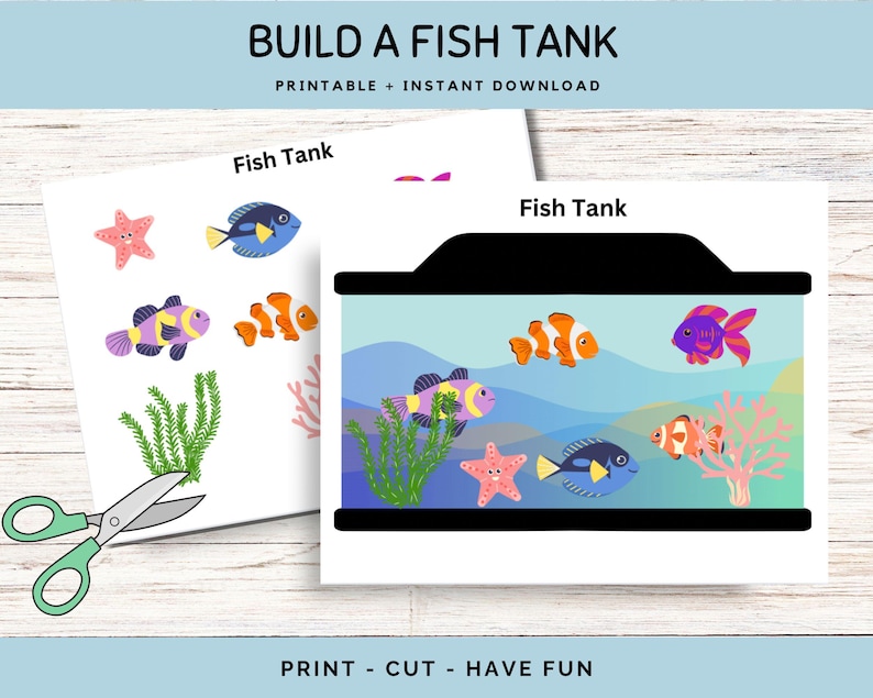 Build Your Own Fish Tank Printable, Kid's Summer Activity, Preschool ...
