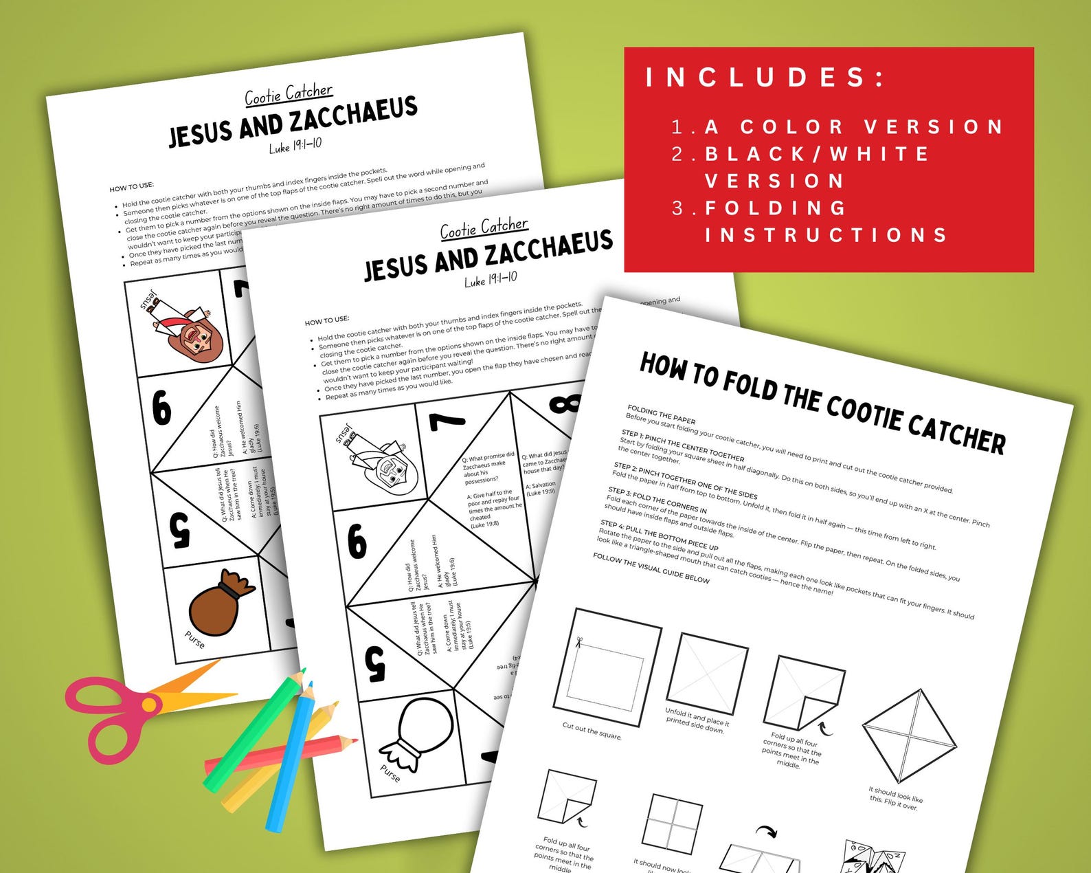 120 Bible Story Cootie Catchers Bundle for Kids – Sunday School ...