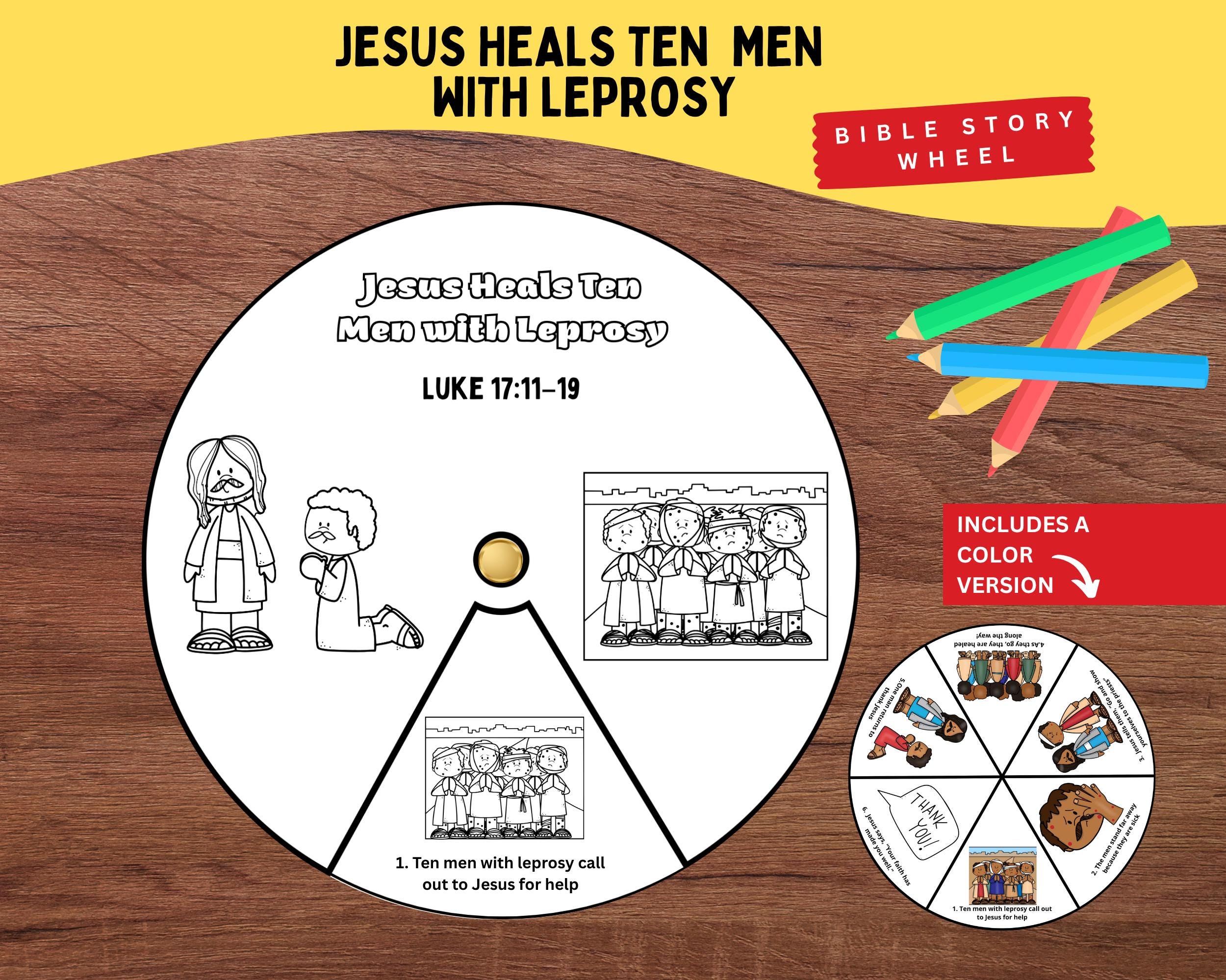 Jesus Heals Ten Lepers Bible Story Wheel Craft | Luke 17:11–19 Sunday ...