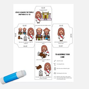 Jesus Cleanses the Temple Cube Craft for Kids, Holy Week Bible Activity ...