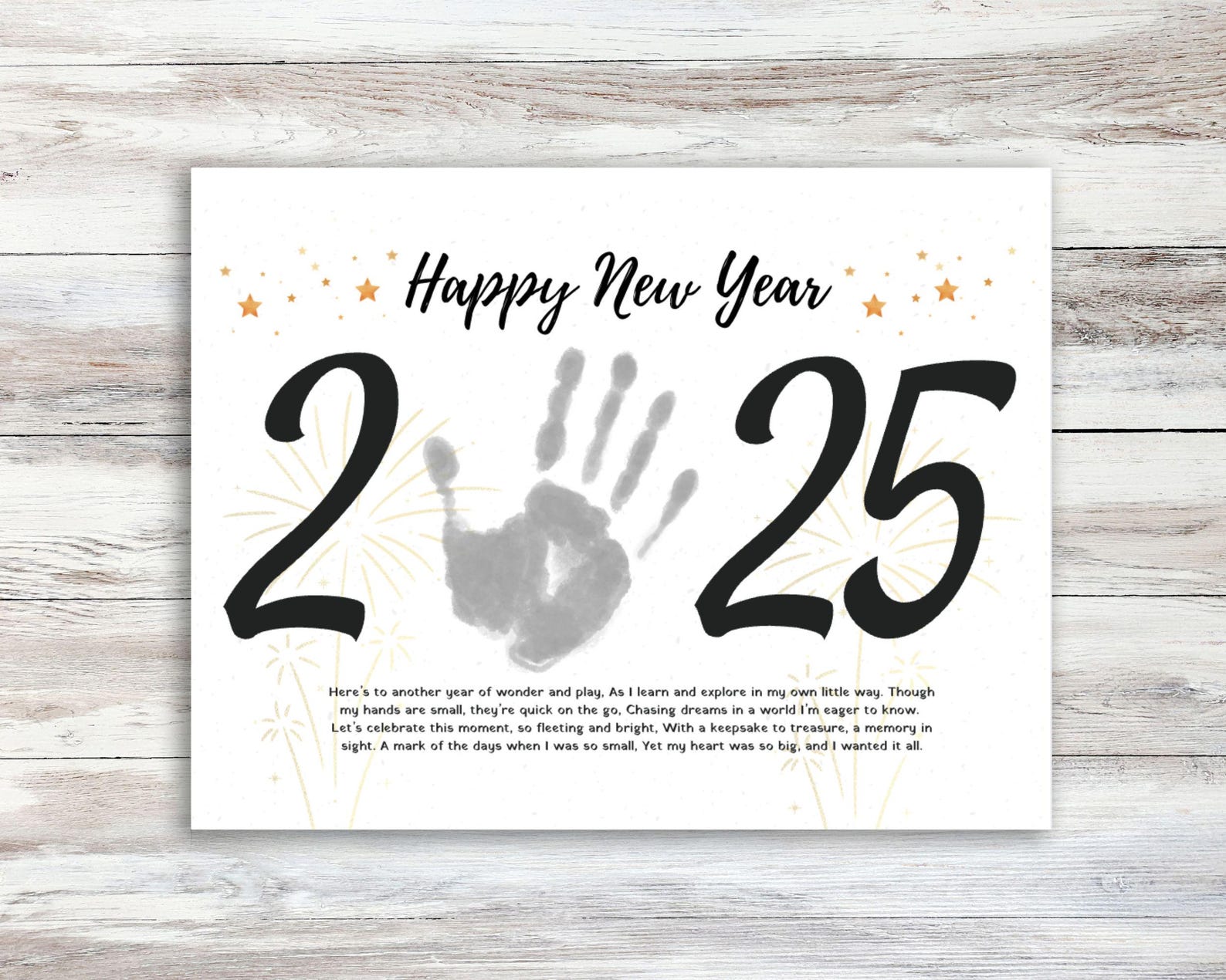 New Year Handprint Craft for Kids, Keepsake 2025, Happy New Years Eve ...
