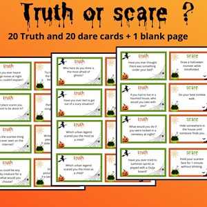 Spooky Halloween Truth or Dare: Printable Party Game Cards for Kids ...