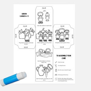 Gideon Bible Story Cube | Judges 6–7 | Printable Kids Craft | Sunday ...