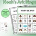 Noah's Ark Bingo Set for Kids - Bible Story Activity, Sunday School ...