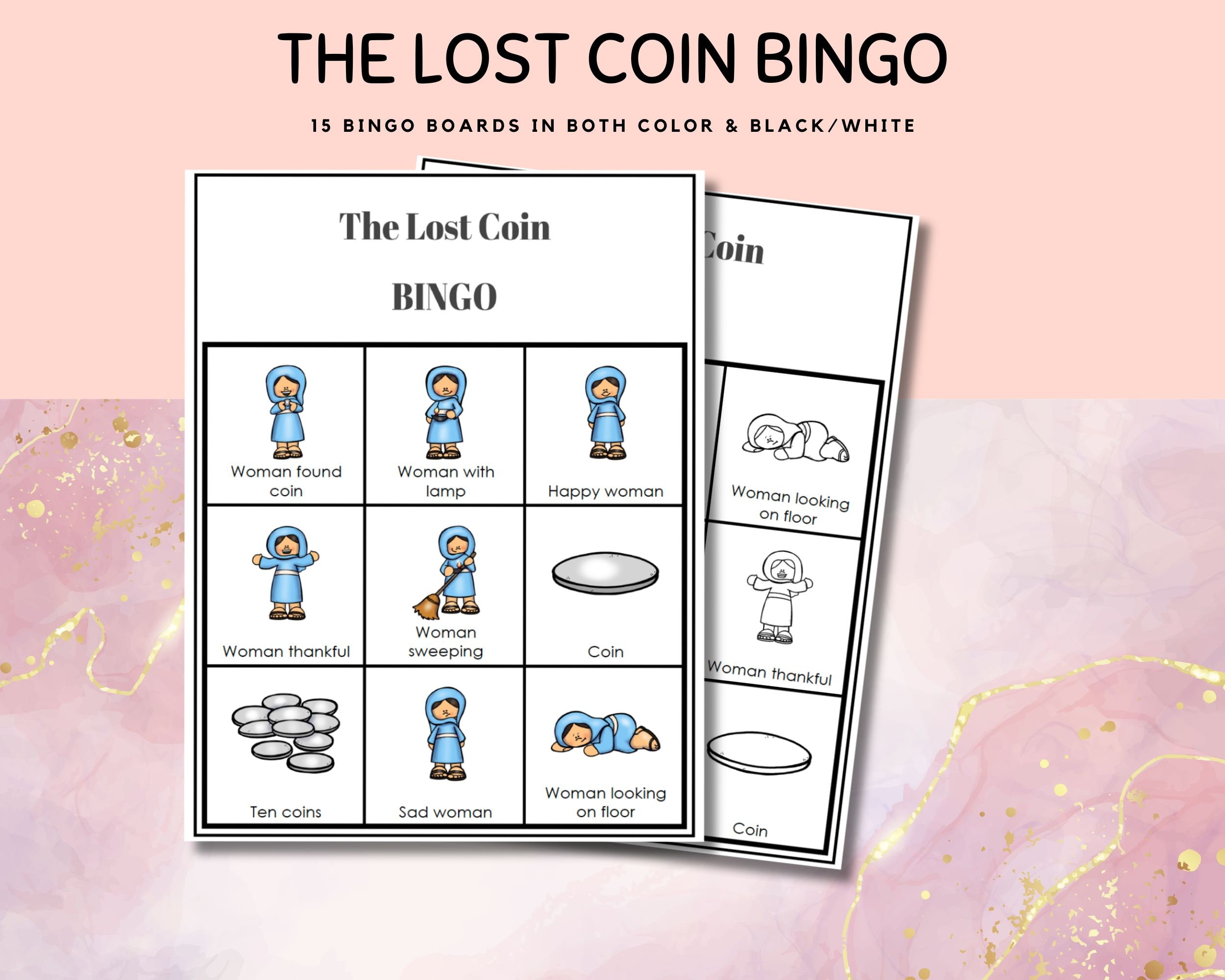 The Lost Coin Bingo Set for Kids, the Lost Coin Bible Bingo L New ...