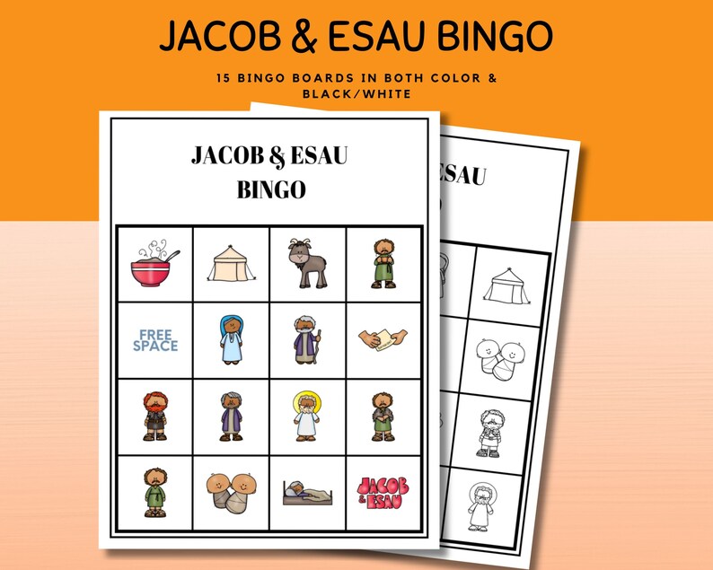 Jacob and Esau Printable Bundle, Fun Bible Activity for Kids, Bible ...