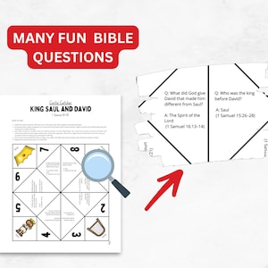 King Saul and David Cootie Catcher | David and Saul Bible Story for ...
