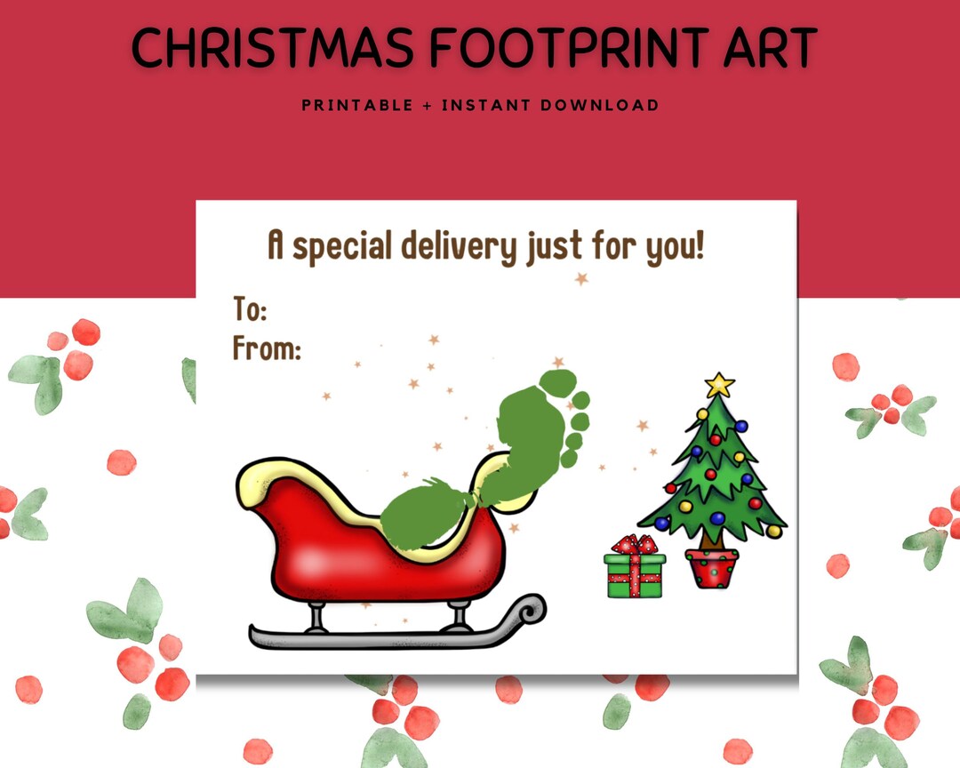 Christmas Footprint Art, Christmas Preschool Activity, Craft for ...