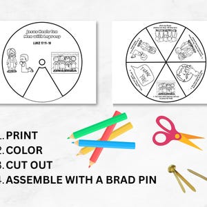 Jesus Heals Ten Lepers Bible Story Wheel Craft | Luke 17:11–19 Sunday ...