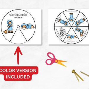 Parable of the Lost Coin Coloring Wheel for Kids | Luke 15:8–10 Bible ...