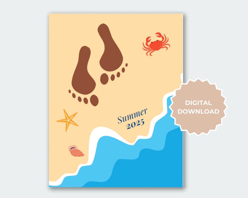 Summer 2025 Footprint Art, Summer Preschool Activity, Craft for ...