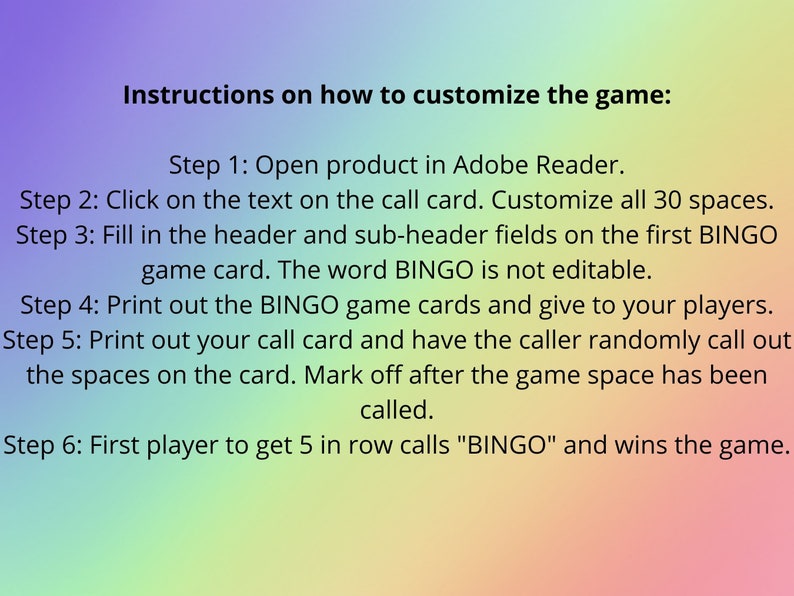 Make Your Own Bingo Game, 25 Card Editable Bingo Template, DIY Custom ...