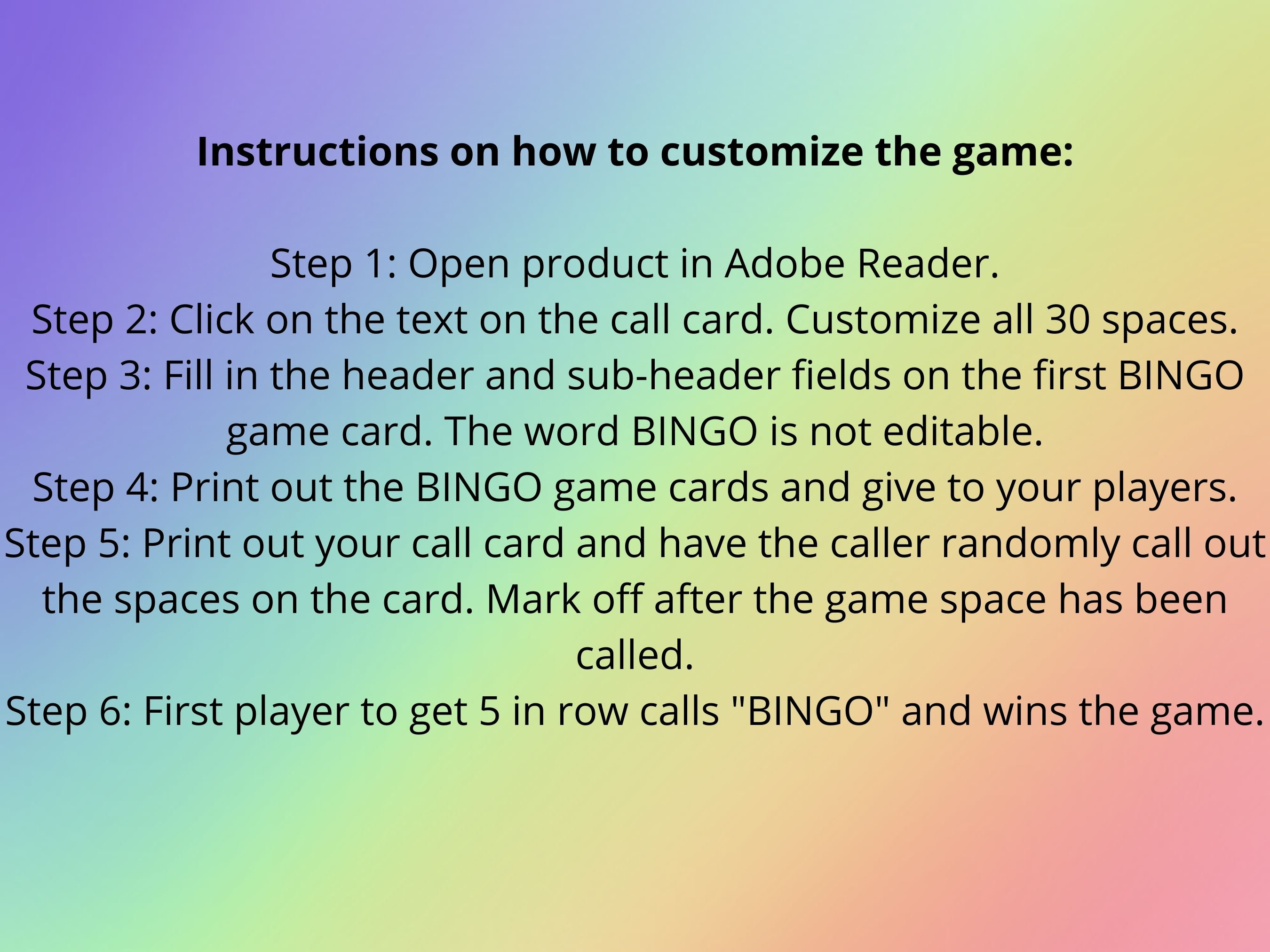Make Your Own Bingo Game, 25 Card Editable Bingo Template, DIY Custom ...