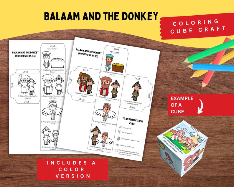 Balaam and the Donkey Bible Craft – Talking Donkey Story From Numbers ...