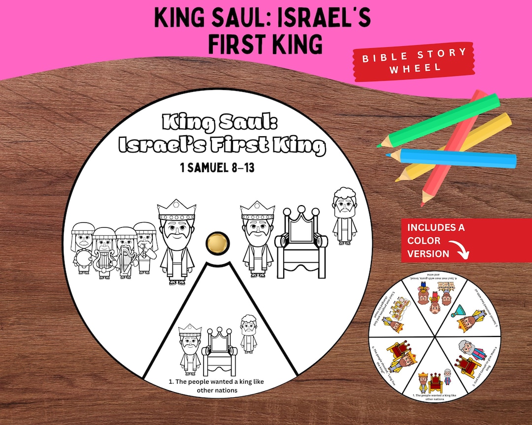 King Saul Coloring Wheel | Israel’s First King Bible Craft | 1 Samuel 8 ...